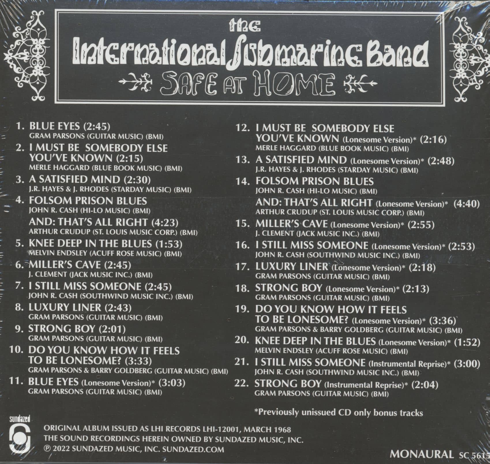 INTERNATIONAL SUBMARINE BAND CD: Safe At Home (CD) - Bear Family Records