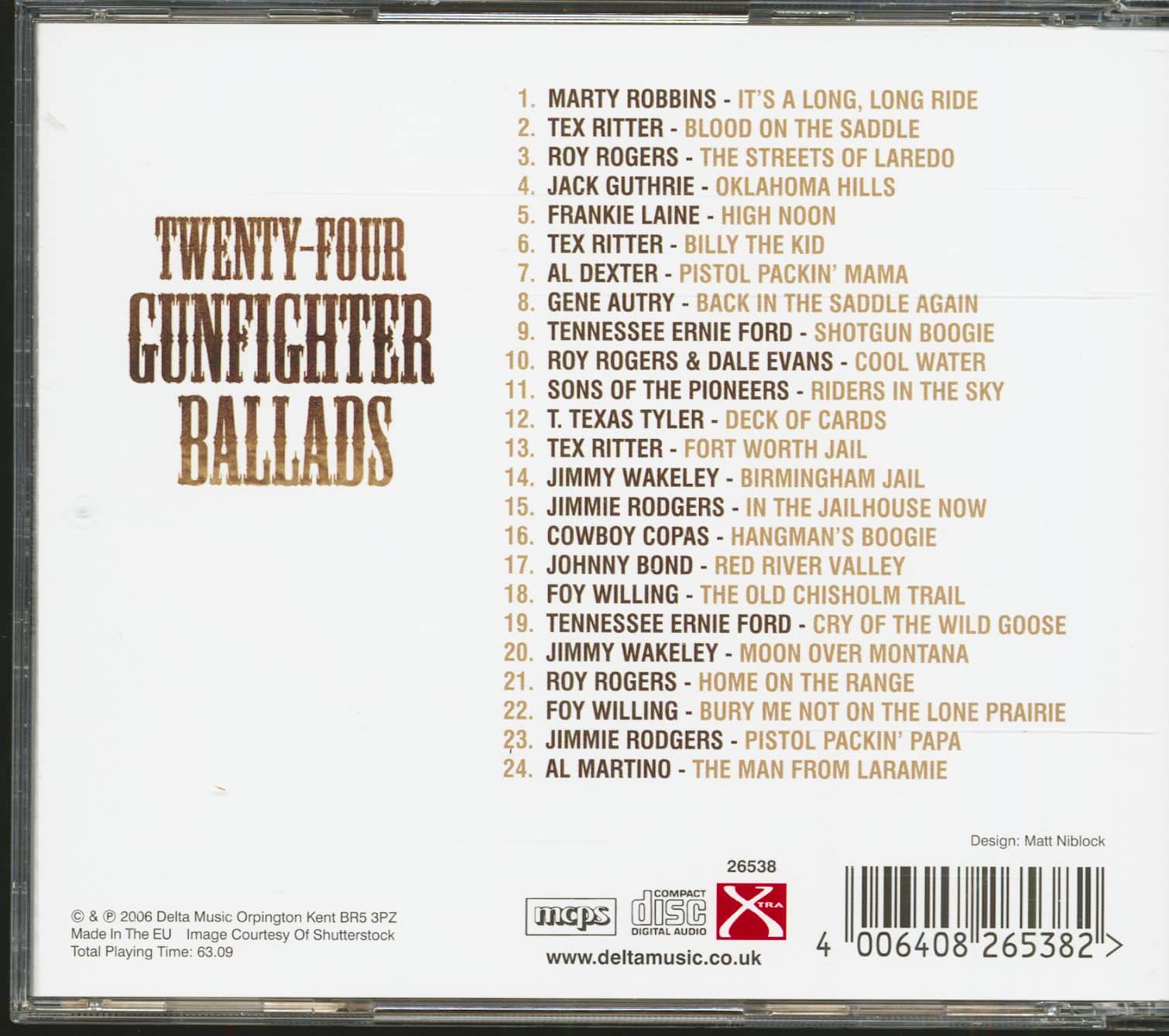 Various CD: Twenty-Four Gunfighter Ballads (CD) - Bear Family Records